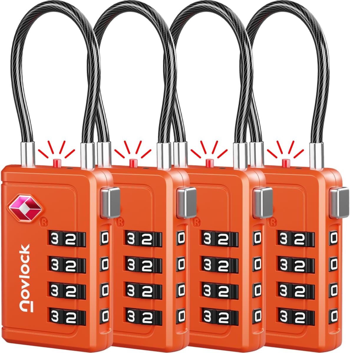 TSA Approved Luggage Locks | Inspection Indicator, 4-Digit Combination ...