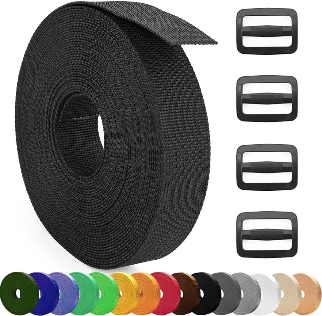 Amazon.com: 10 Yards 1 Inch Wide Black Nylon Heavy Duty Webbing Strap ...