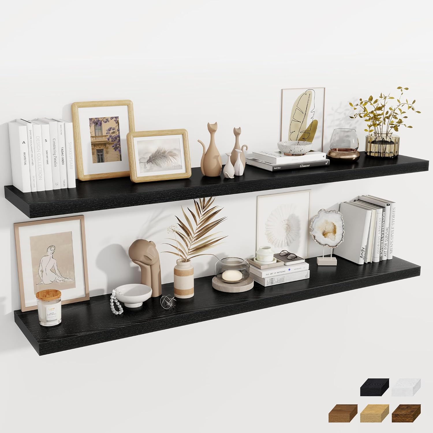 Amazon.com: Fun Memories 12 Inch Deep Floating Shelves, 67 Inch Long ...