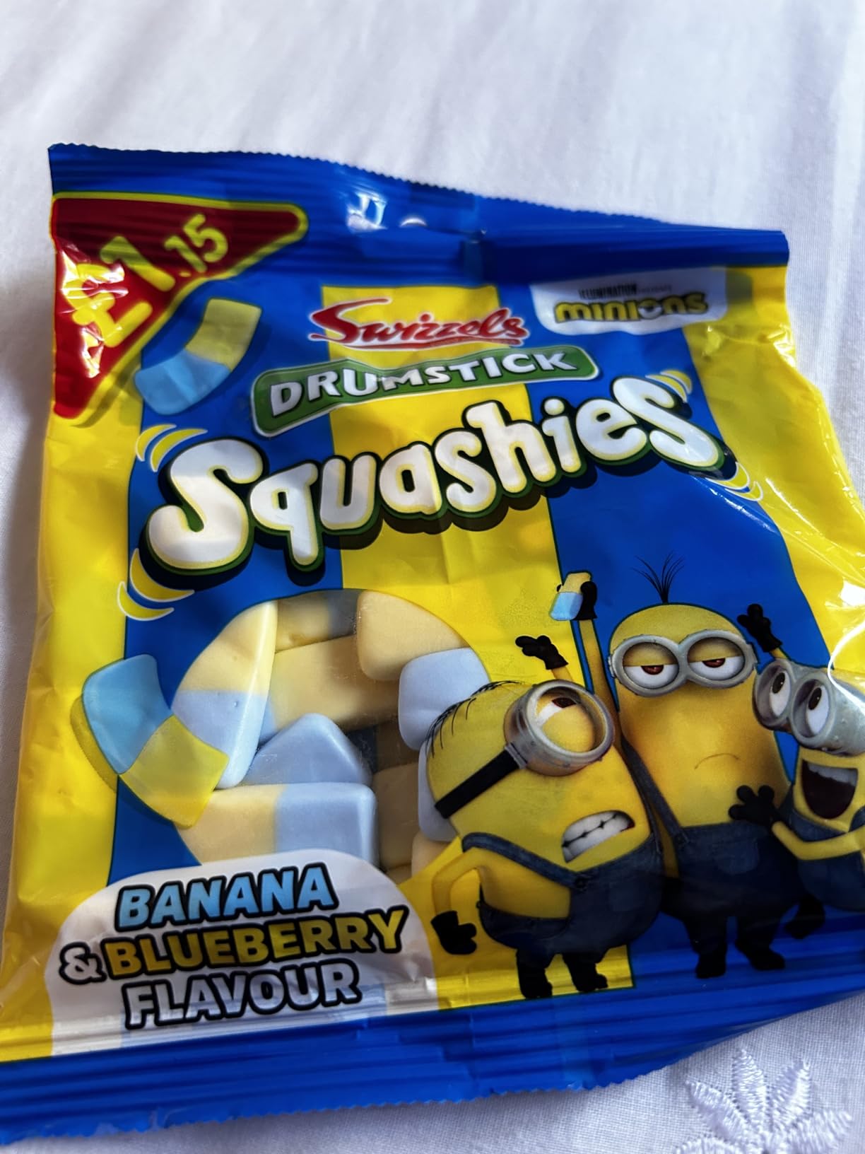 Swizzels Squashies Minion Sweets - Banana & Blueberry Flavour (Price ...