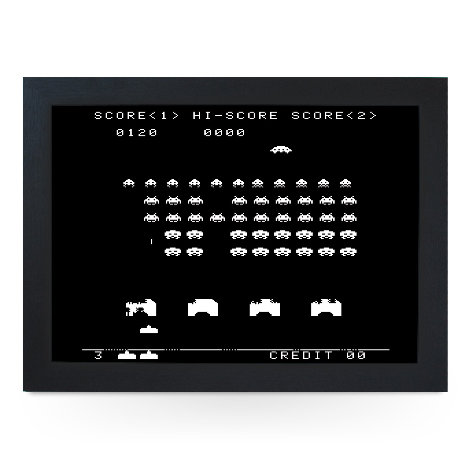 Portable Lap Desk Tray (Space Invaders) Handmade Wooden Frame, Beanbag ...