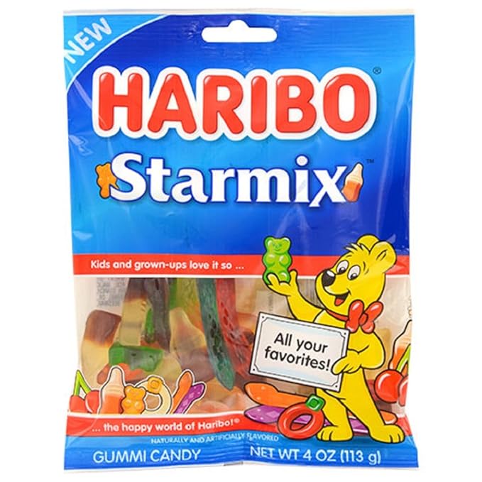 Amazon.com : Haribo Starmix Gummi Candy, All Your Favorites, 4 Oz. Bag ...