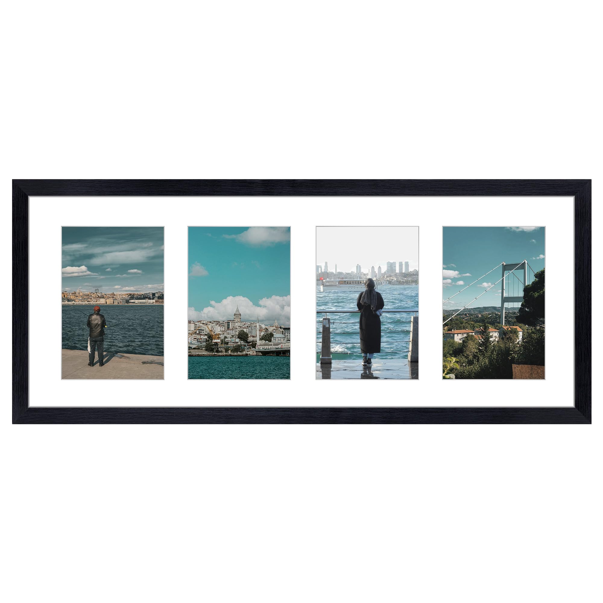 Amazon.com - EYMPEU 4x6 Four Opening Picture Frame with Mat or 8x20 ...