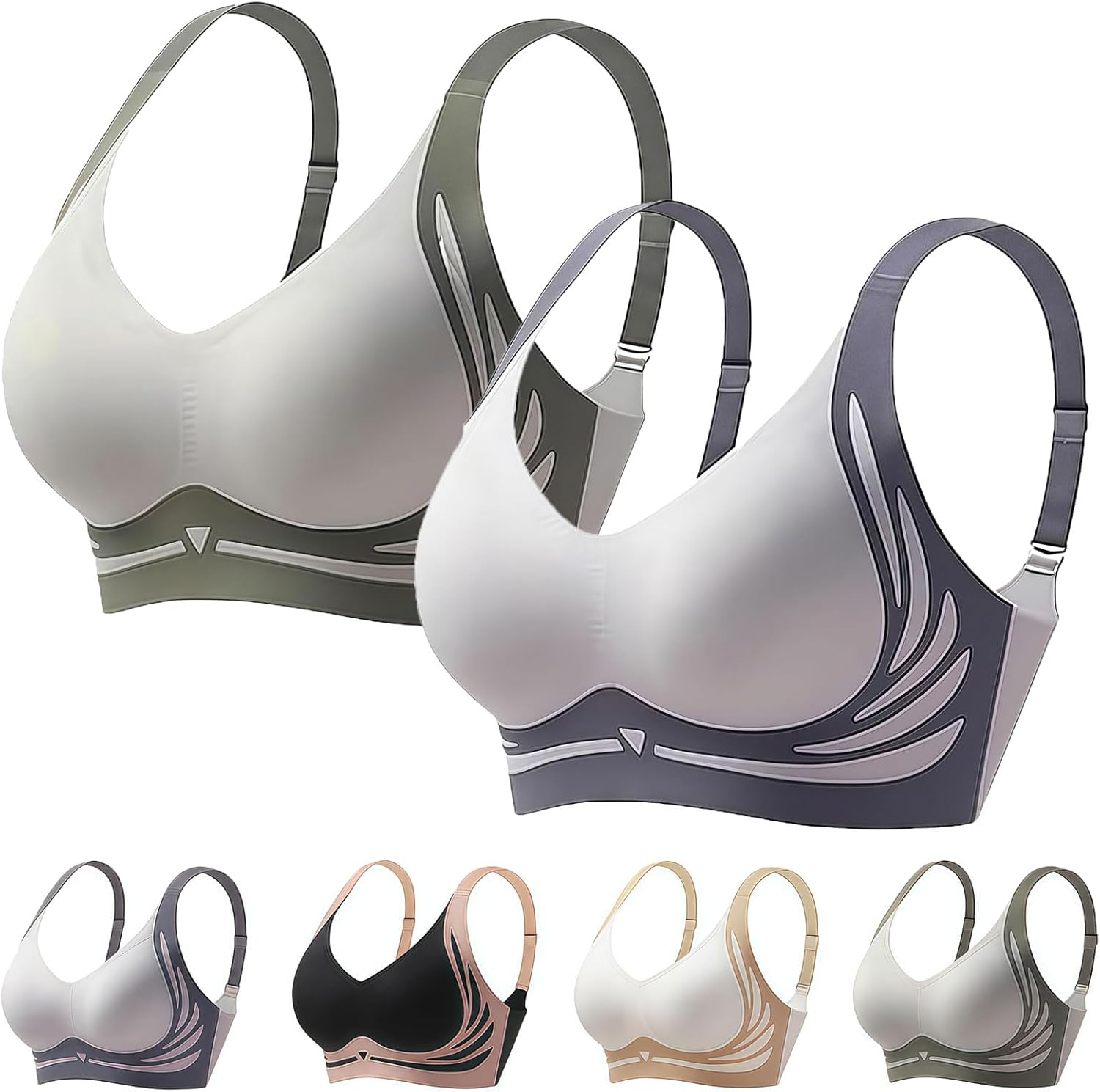 Lushfitting Powerful Push-up Seamless Bra, Super Gather Bra Wireless ...