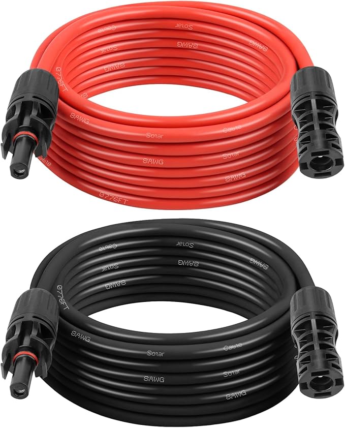 Amazon.com: Solar Panel Extension Cable - 8AWG 20FT Solar Wire with ...