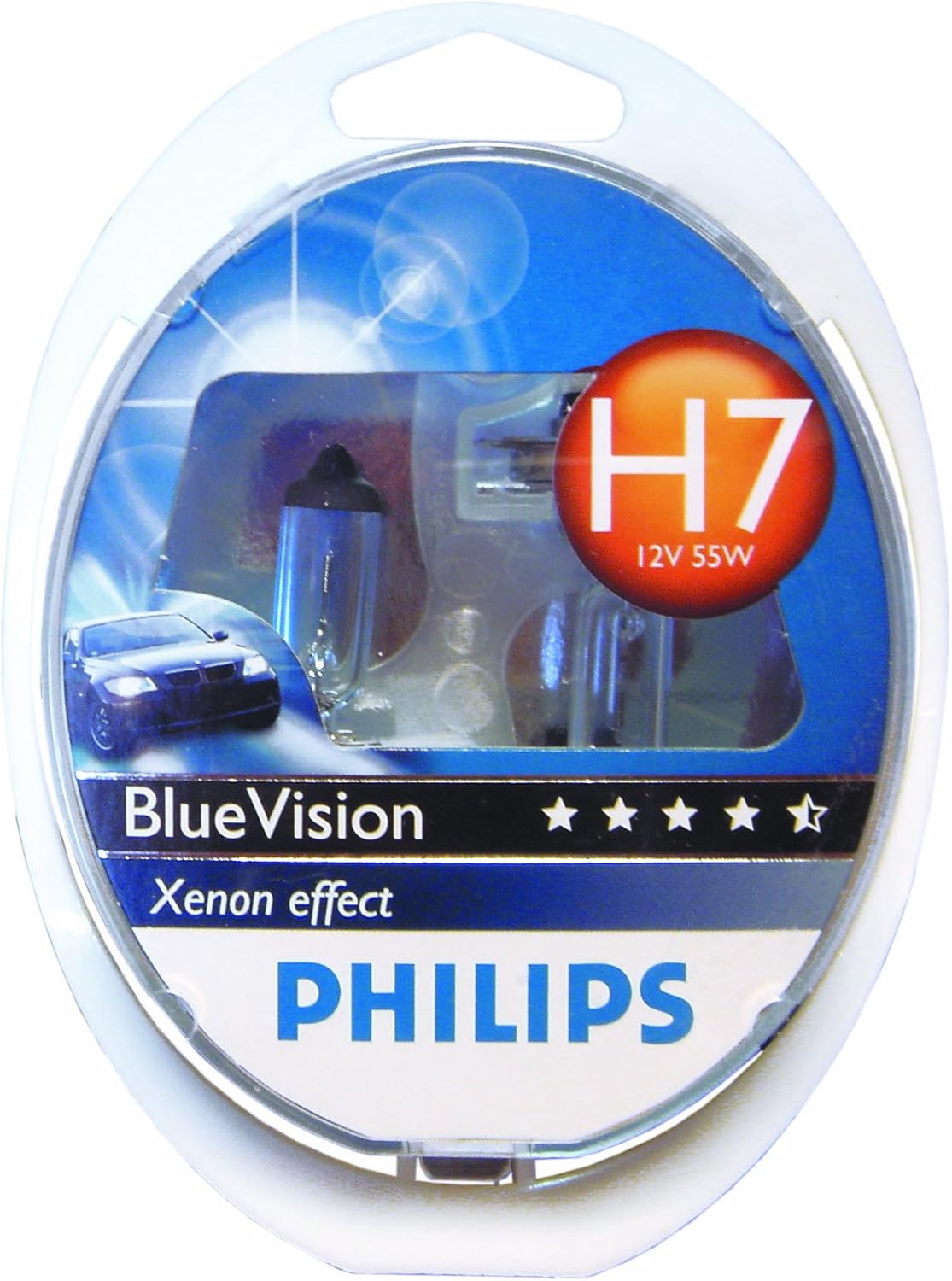 Philips 12972-BVD H7 T10 Blue Vision Bulb (4 Bulbs) : Amazon.co.uk ...