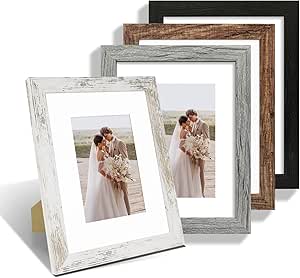 Amazon.com - Hongkee 8x10 Picture Frame Set of 4, Made of Real Glass ...