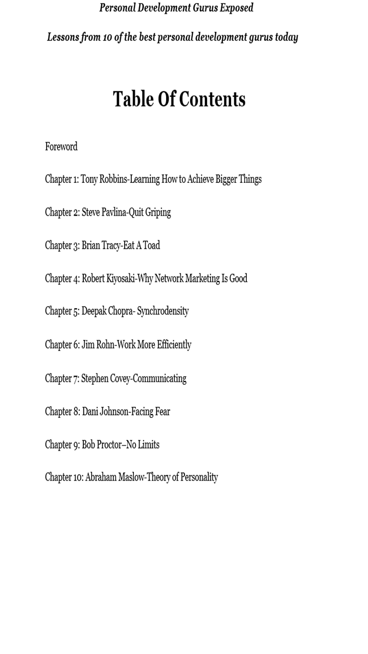 Personal Development Gurus Exposed : Lessons from 10 of the best ...