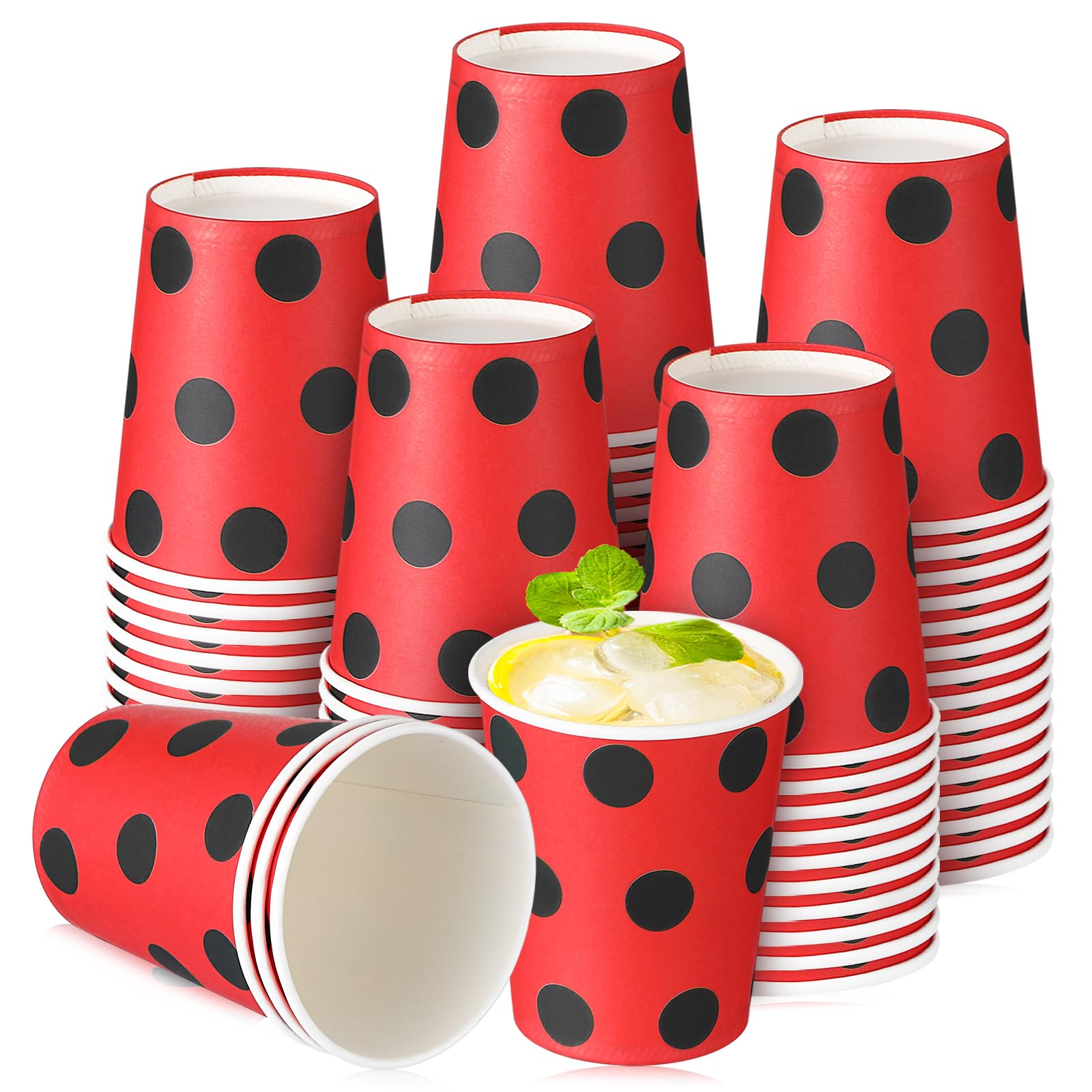 Amazon.com: SiliFine Ladybug Paper Drinking Cups, 9oz, Set of 50, Black ...