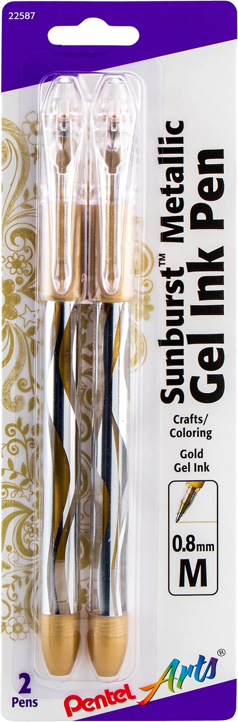 Amazon.com: Pentel Arts Sunburst Metallic Gel Pen, Medium Line ...