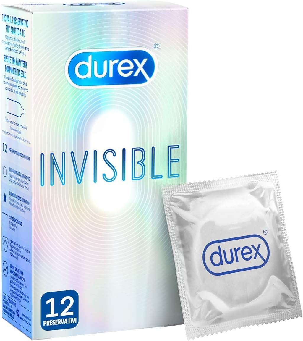 Durex Invisible Condoms Ultra Thin High Sensitivity, 12 Condoms ...