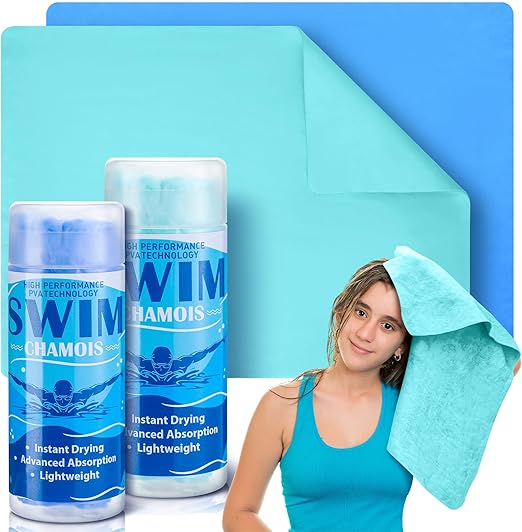 SmoothNovelty 2 Pack Swim Chamois Towel Water Absorbent Quick Dry Towel ...