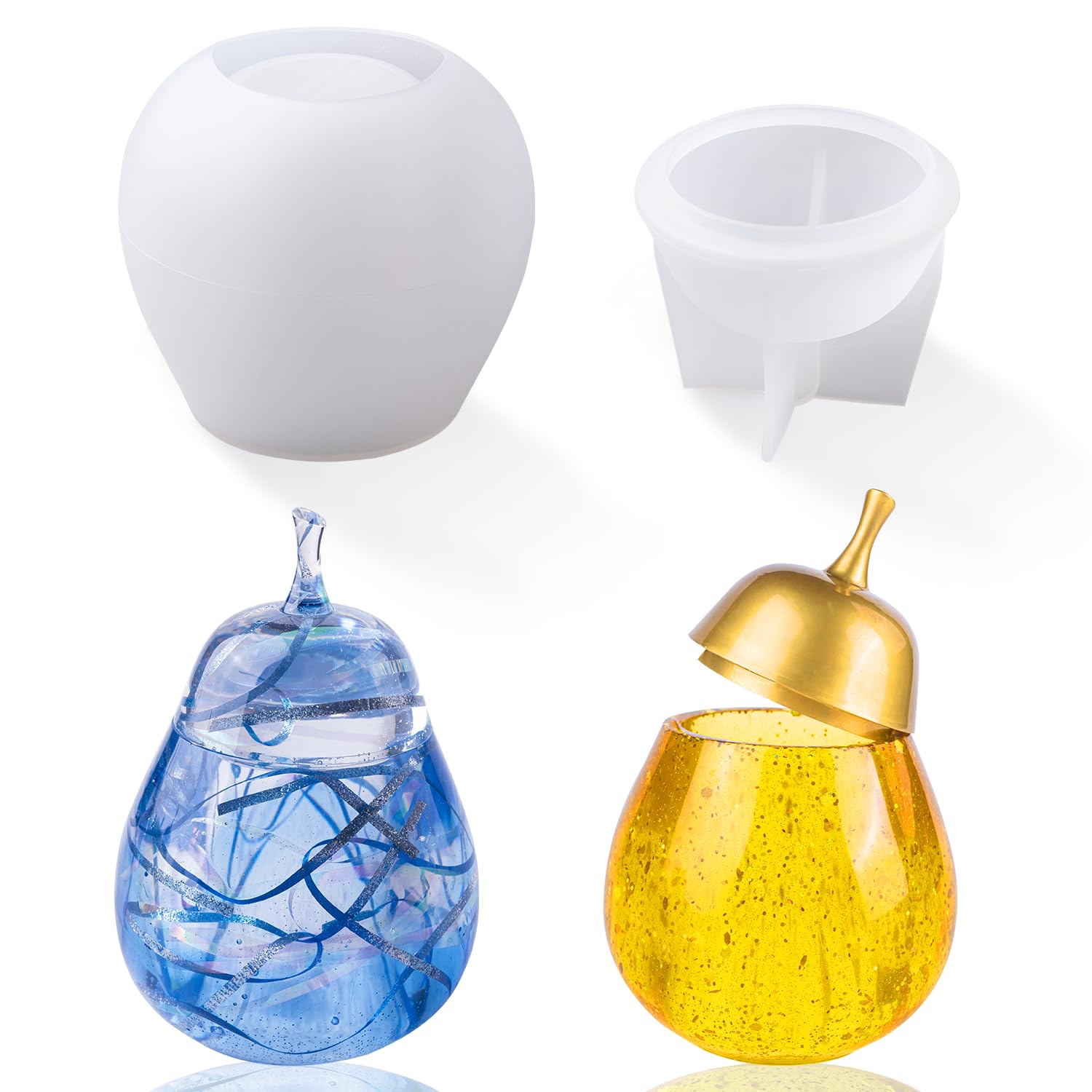 Amazon.com: LET'S RESIN Pear Resin Molds Jar, Life-Size Silicone Jar ...