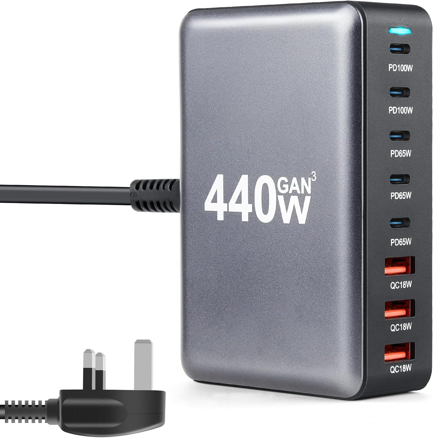 USB C Charger, 440W USB Charger 8 Port GaN Fast Charging USB C Plug ...