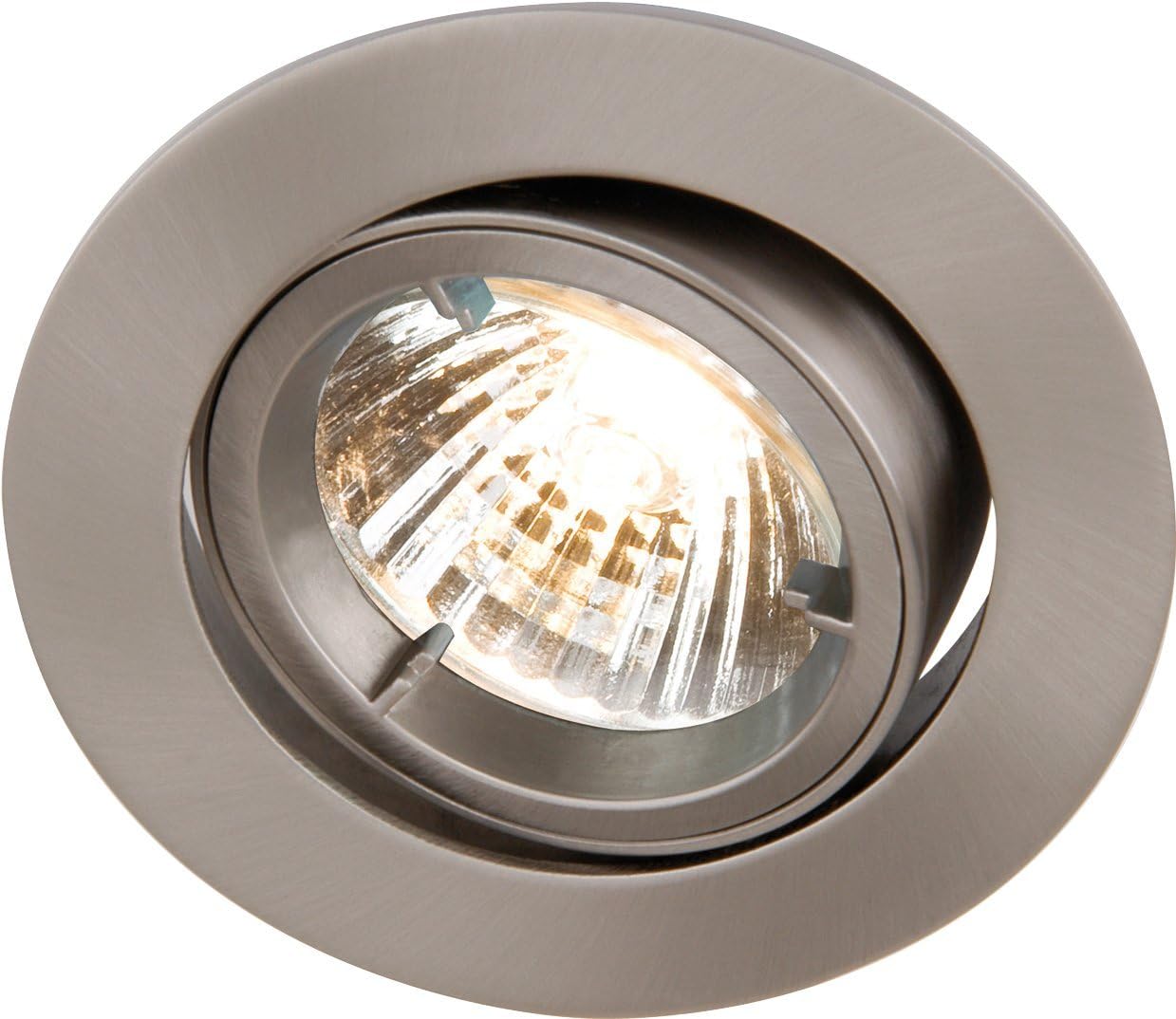Knightsbridge IP20 230V/12V GU10/MR16 Brushed Chrome Recessed Tilt ...