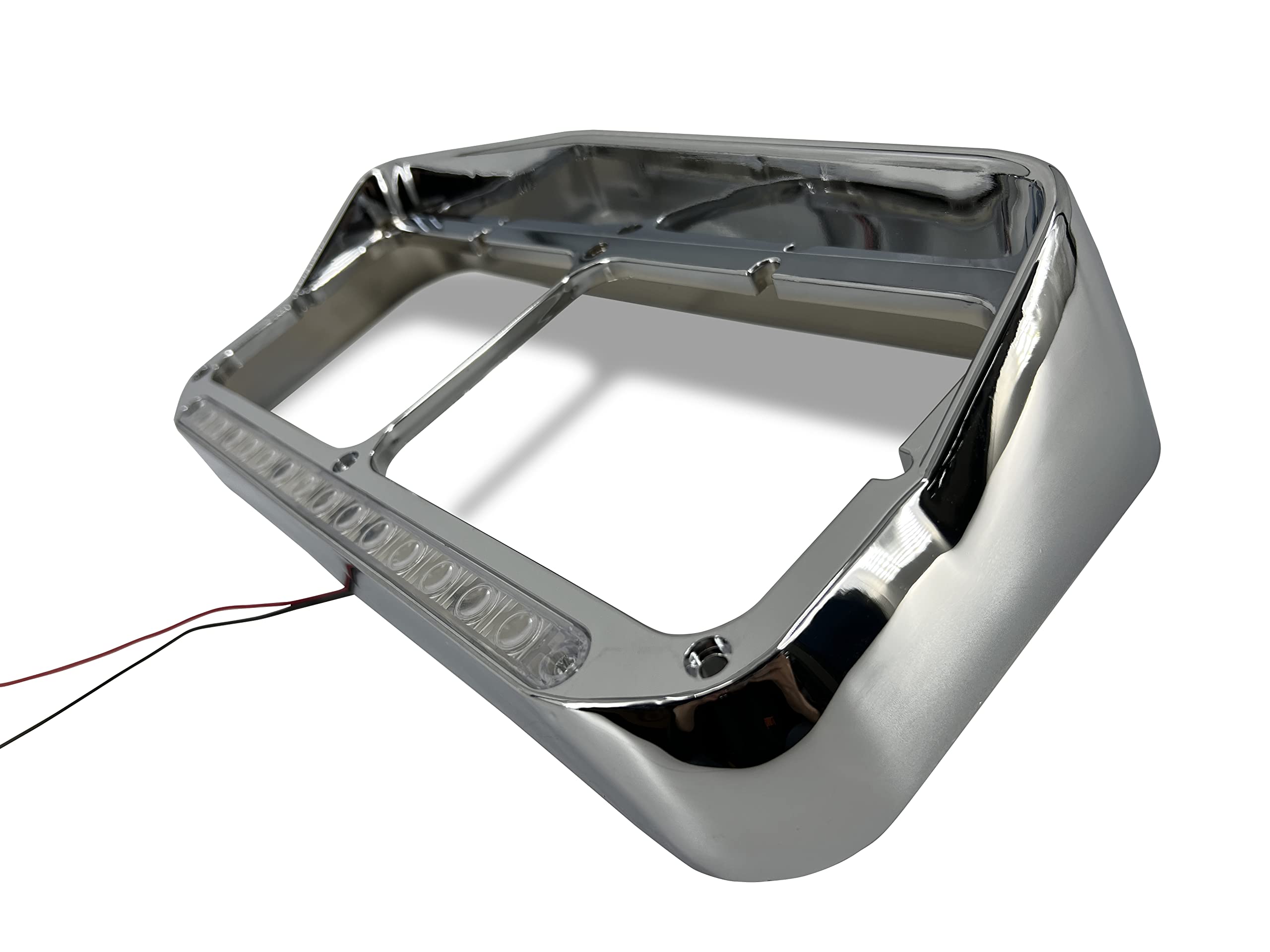 Snapklik.com : Torque Chrome Headlight Bezel & Amber LED Light Strip Replacement For Kenworth ...