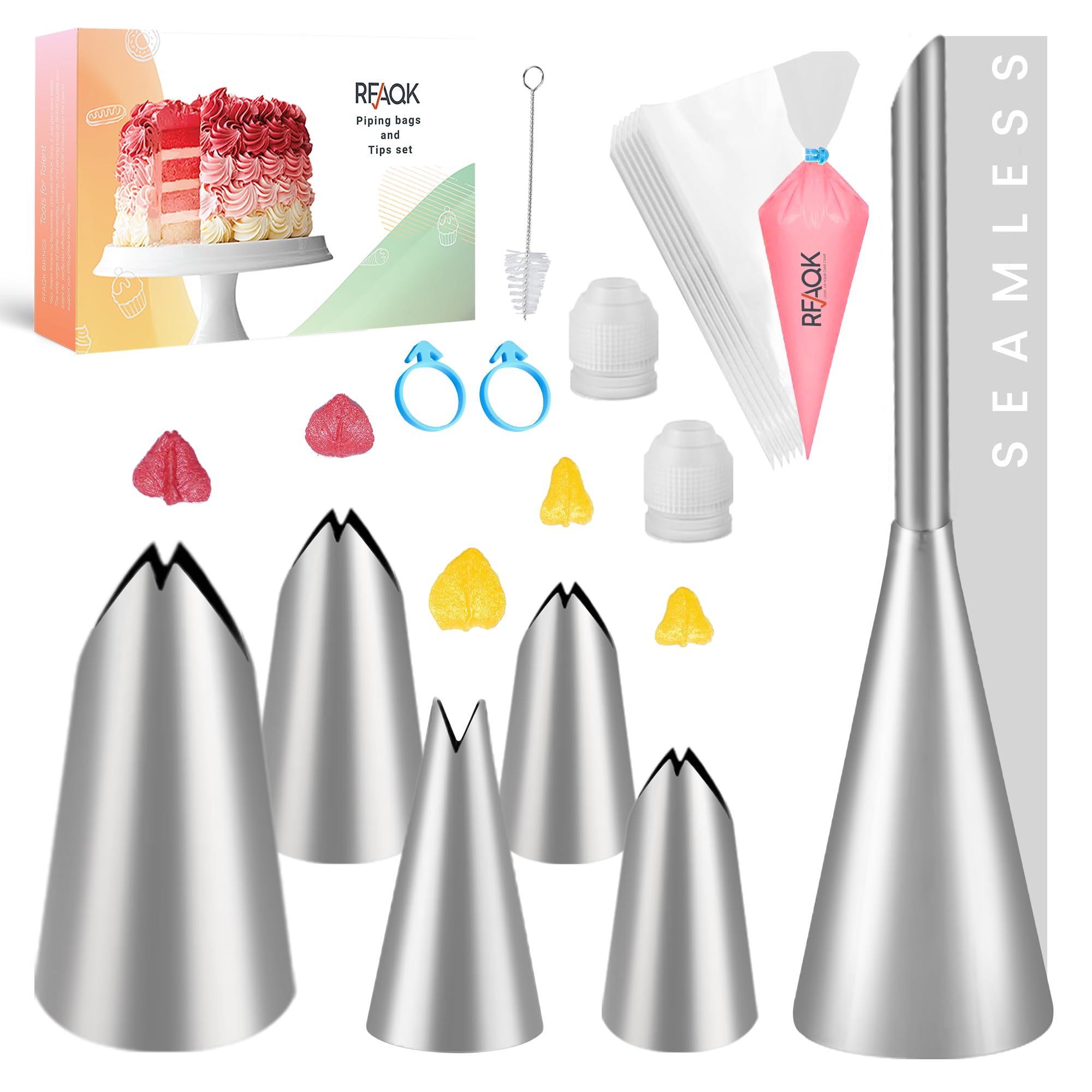 Snapklik.com : Piping Tips Set For Beginners, Seamless No Joint Leaf ...