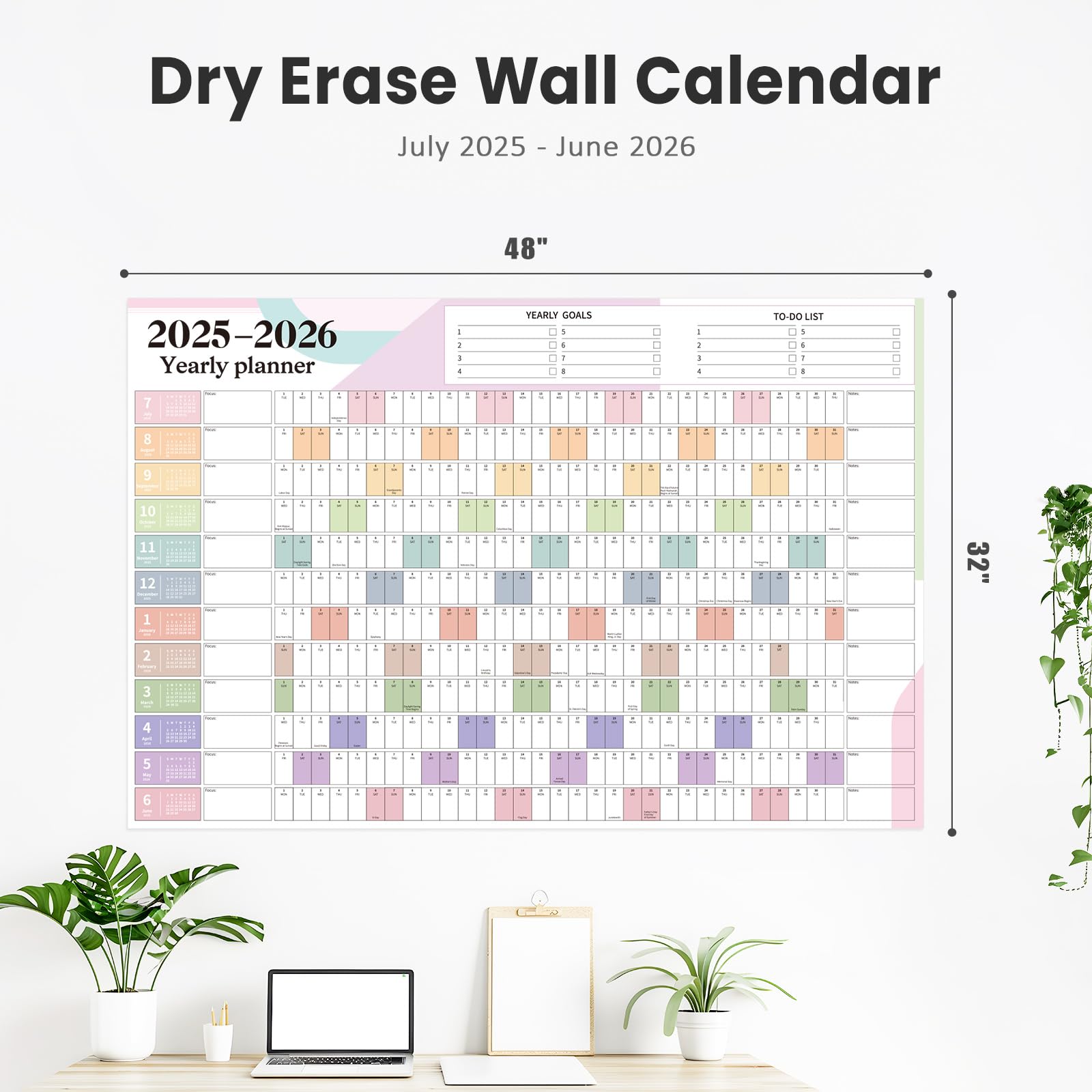 Snapklik.com : EYROZILL 2025-2026 Academic Year Wall Calendar, Dry ...
