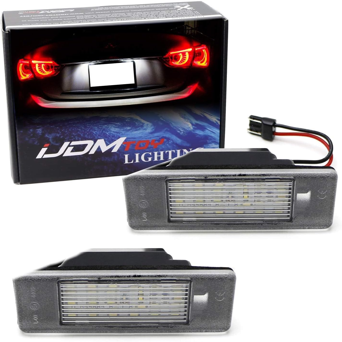 Amazon.com: iJDMTOY OEM-Fit 18-SMD 3W Full LED License Plate Light Kit ...