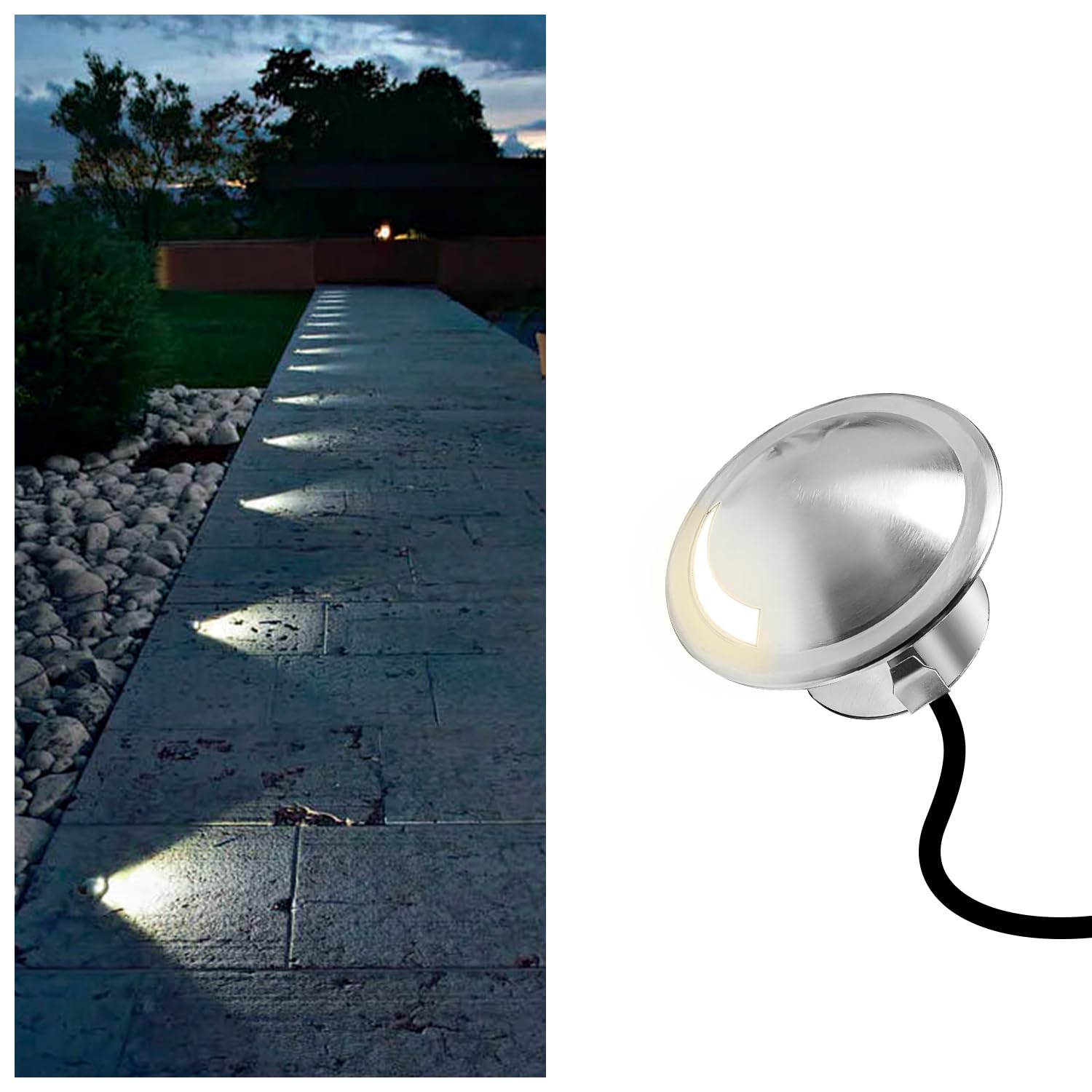 MALORY Recessed LED Deck Light, 4W 12V Low Voltage Landscape Lighting ...