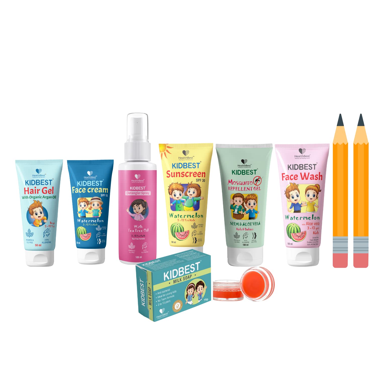 HealthBest School Kids Skin Care All in One Combo with Pencil Box ...
