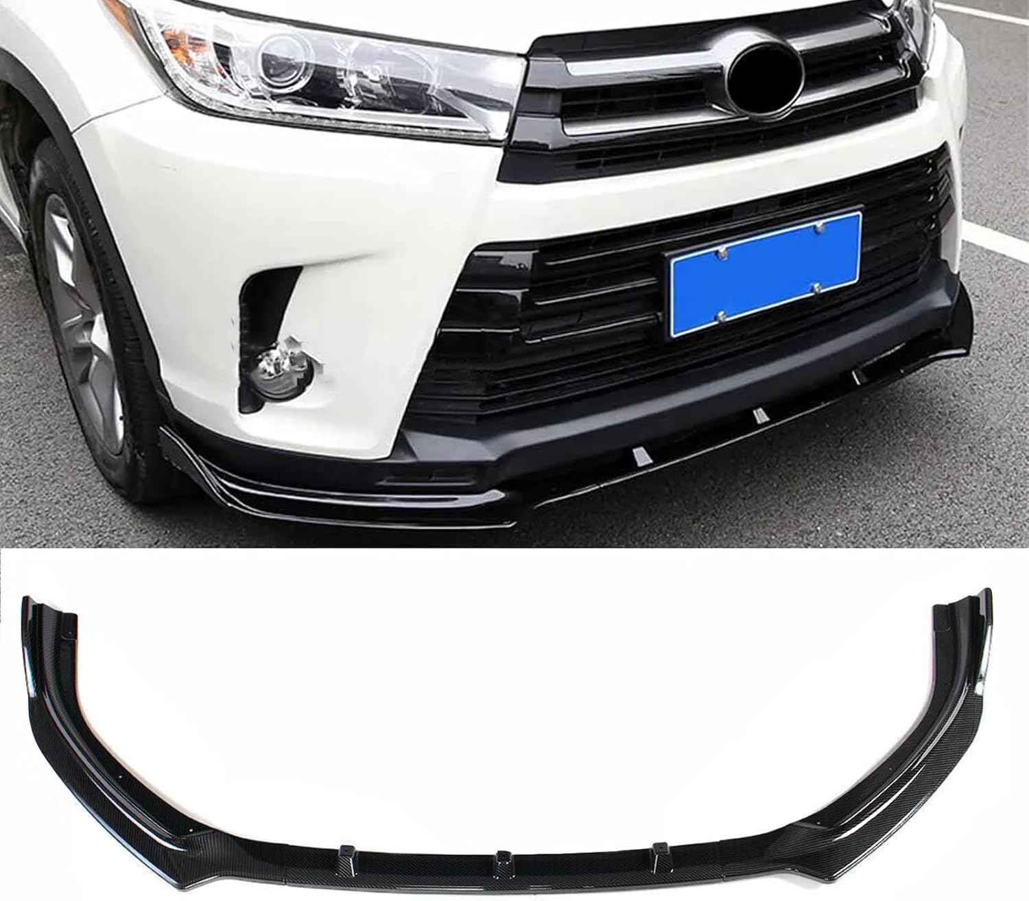Amazon.com: skkyoro Front Bumper Lip Spoiler 3PCS for Toyota Highlander ...