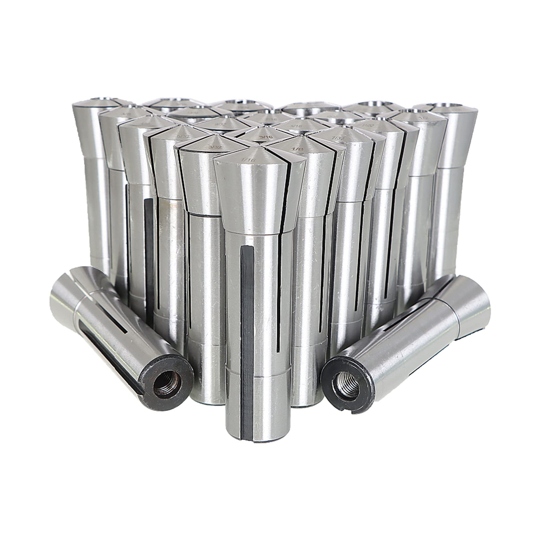 LiGuVCY Steel Collet 1/16 to 3/4 Inch R8 Collet Kit for Milling Machine ...