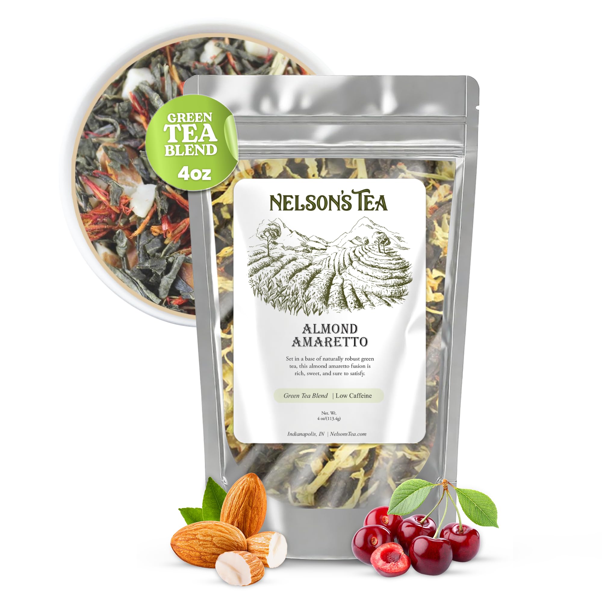 Amazon.com : Nelson's Tea Almond Amaretto - Herbal Green Loose Leaf Tea ...
