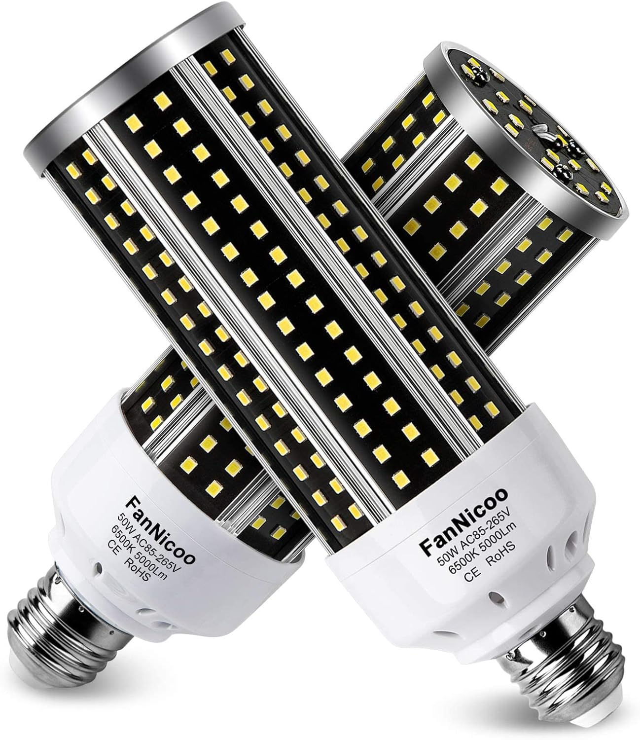 2 Pack LED Corn Light Bulb 500W Equivalent 5000 Lumen 6500k 50W Large ...