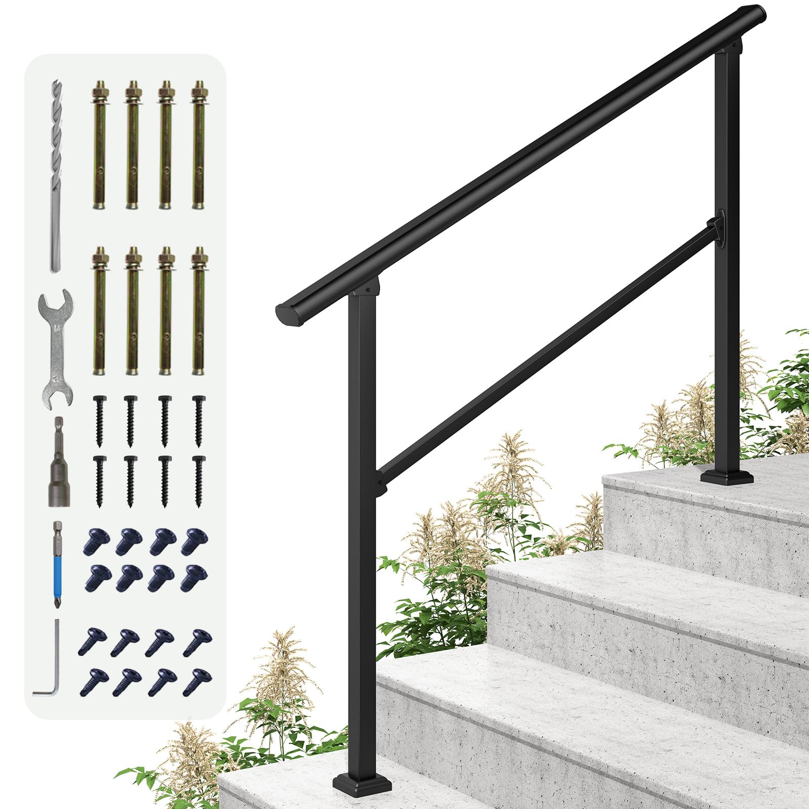Snapklik.com : LOVMOR Hand Rails For Outdoor Steps, Wrought Iron ...