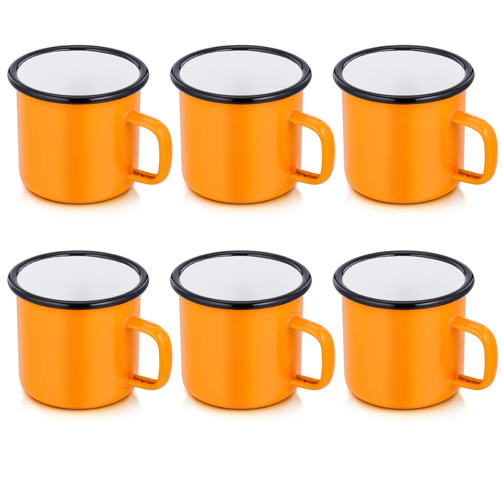 Amazon.com: P&P CHEF Yellow Enamel Camping Mugs Set of 6, 12oz Small ...