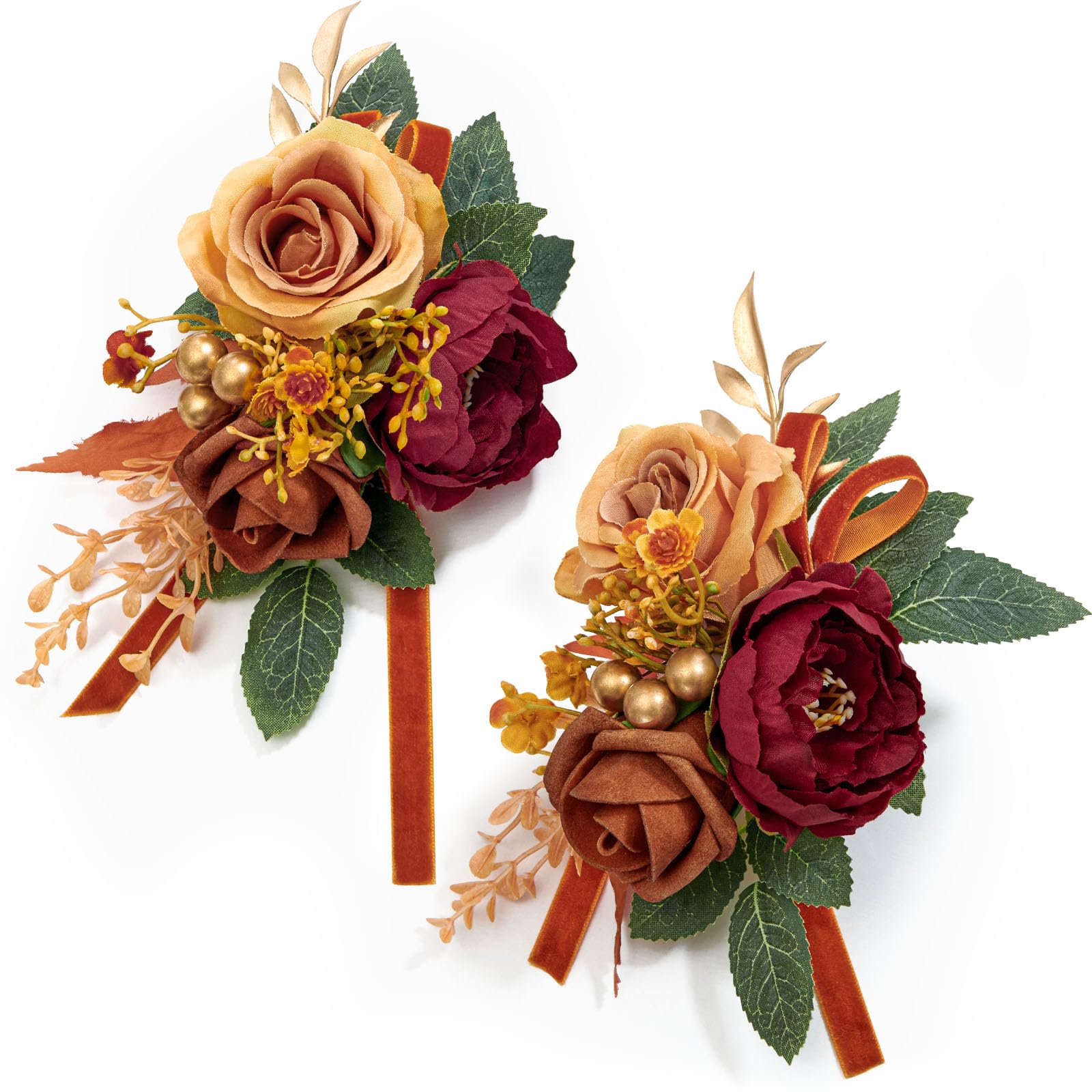 Amazon.com: Serwalin 2Pcs Shoulder Corsages Fall Bride Corsage Burnt ...