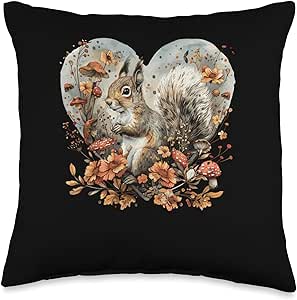 Amazon.com: Squirrel Floral Cottagecore Aesthetic Rodent Heart Flower ...
