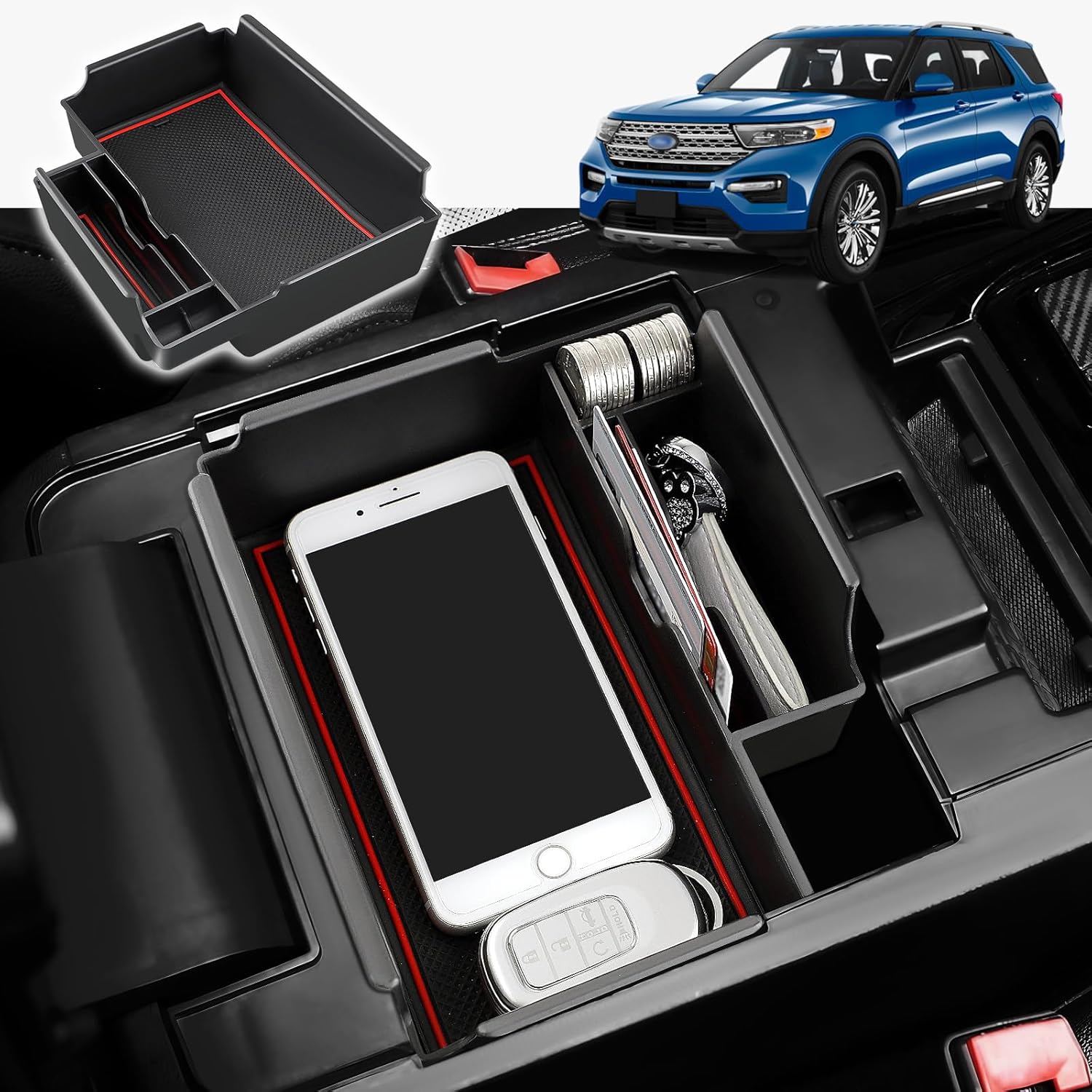 Amazon.com: LECART Car Console Organizer for Ford Explorer 2025 ST XLT ...
