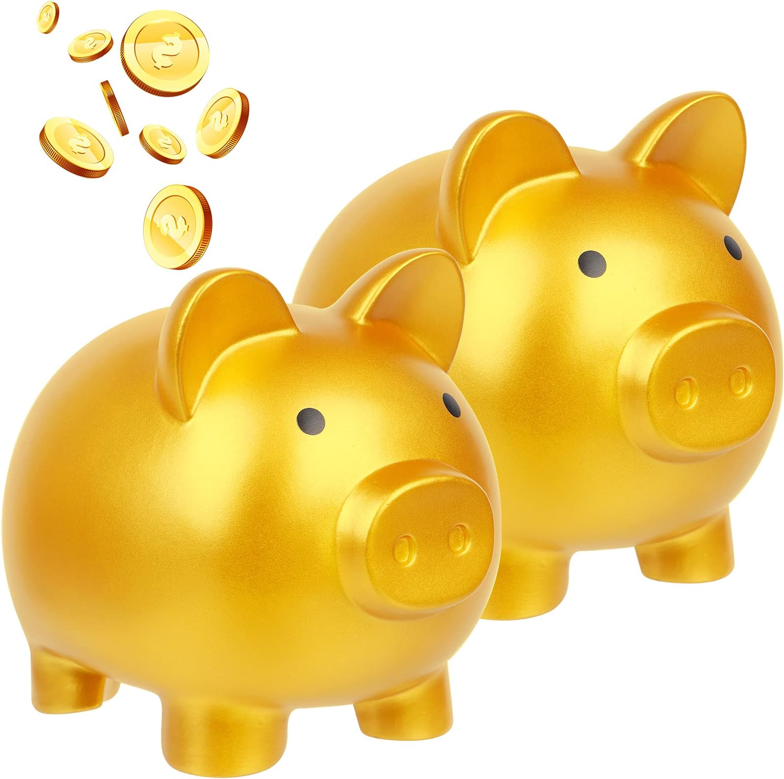 Amazon.com: Golden Piggy Bank Decor with Non-Slip Pad,Ceramic ...