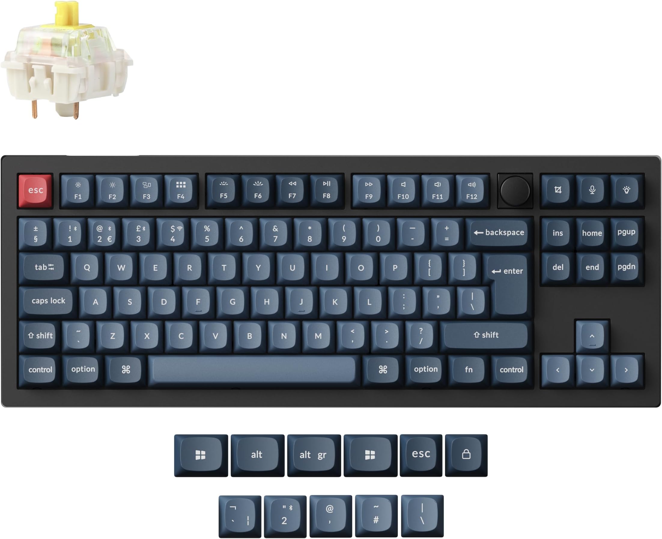 Keychron V3 Max Wireless Custom Knob Mechanical Keyboard, Programmable ...