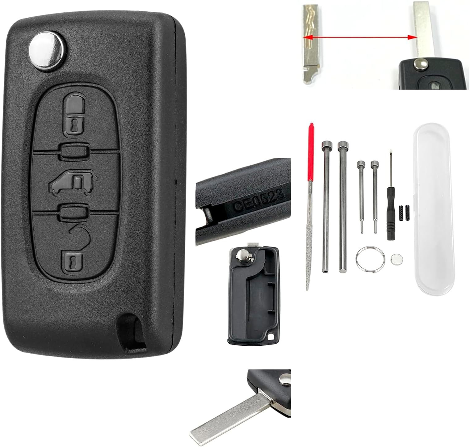 3 Buttons For Citroen Berlingo Fob Citroen Dispatch Van Key Fob C ...