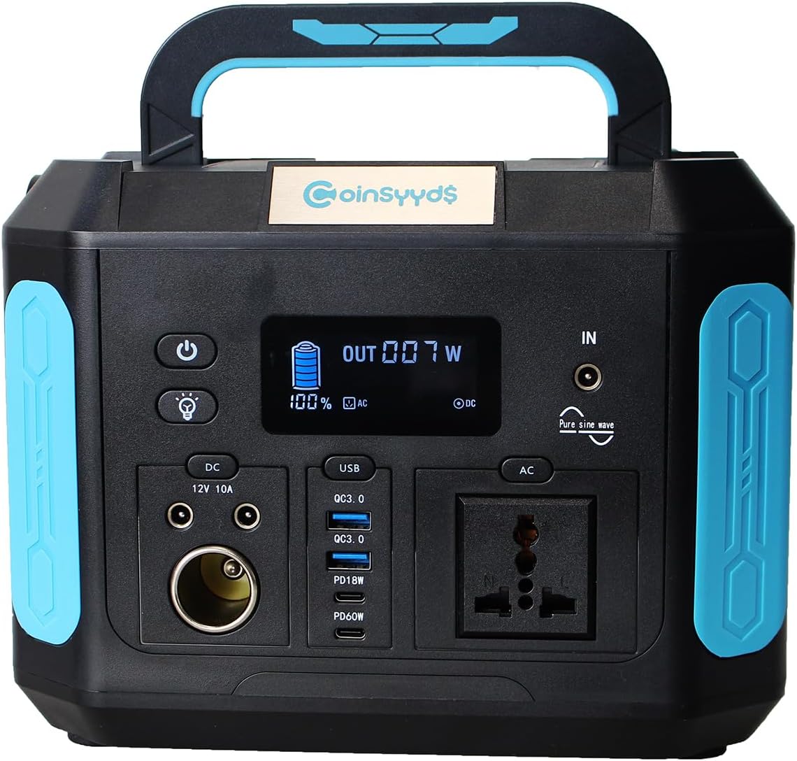 Portable Power Station 500 W, Solar Generator 596 Wh Lithium Battery ...