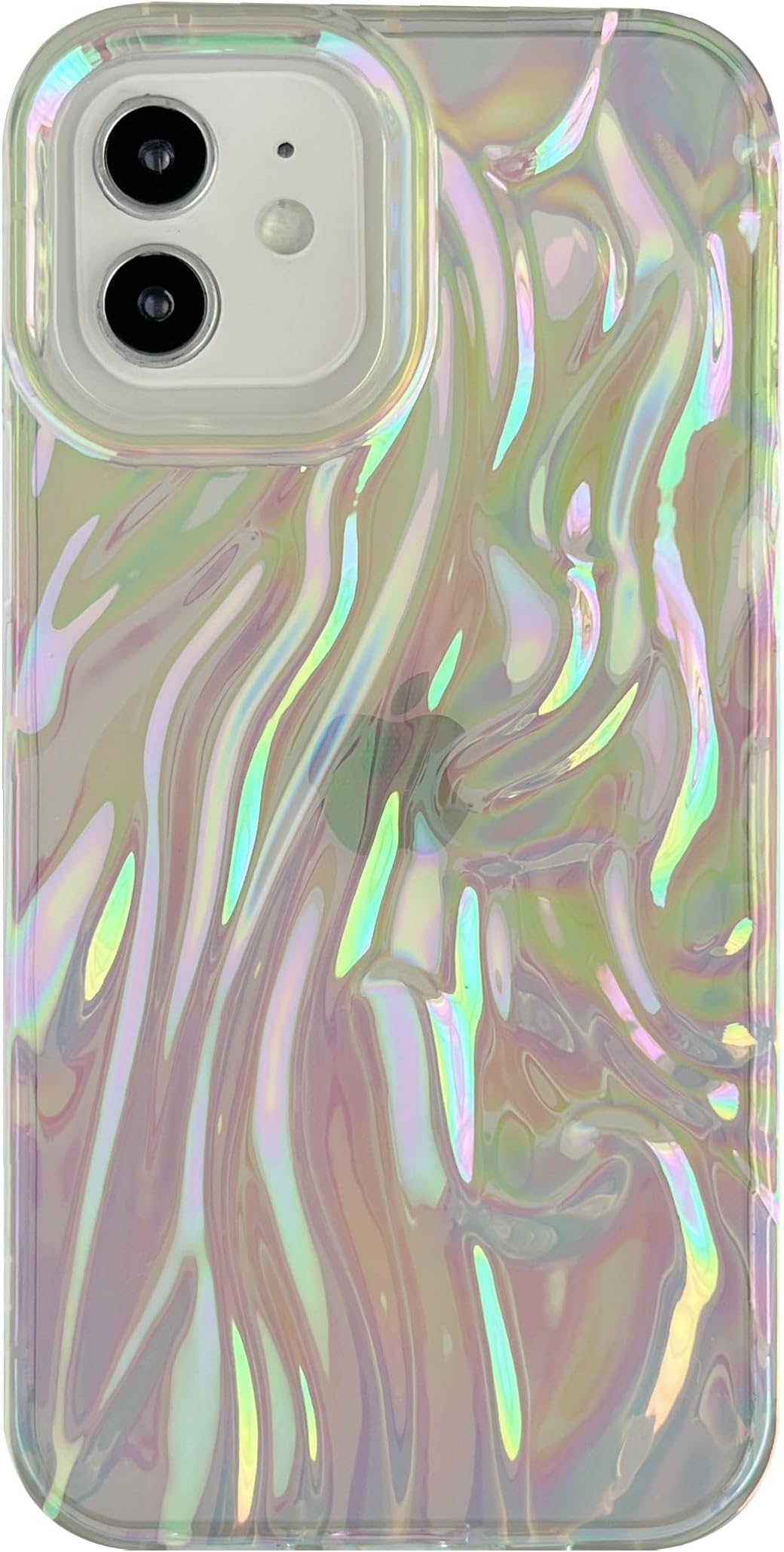 Amazon.com: Caseative for iPhone 12 Case,Pleated Water Ripple Chrome ...