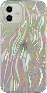 Amazon.com: Caseative for iPhone 12 Case,Pleated Water Ripple Chrome Wave Pattern Soft Phone ...