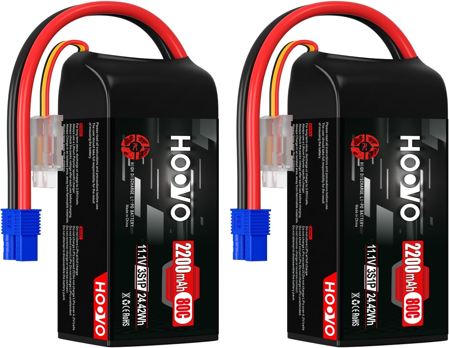 HOOVO 3S Lipo Battery, 80C 2200mAh 11.1V Lipo Battery, Softcase with ...