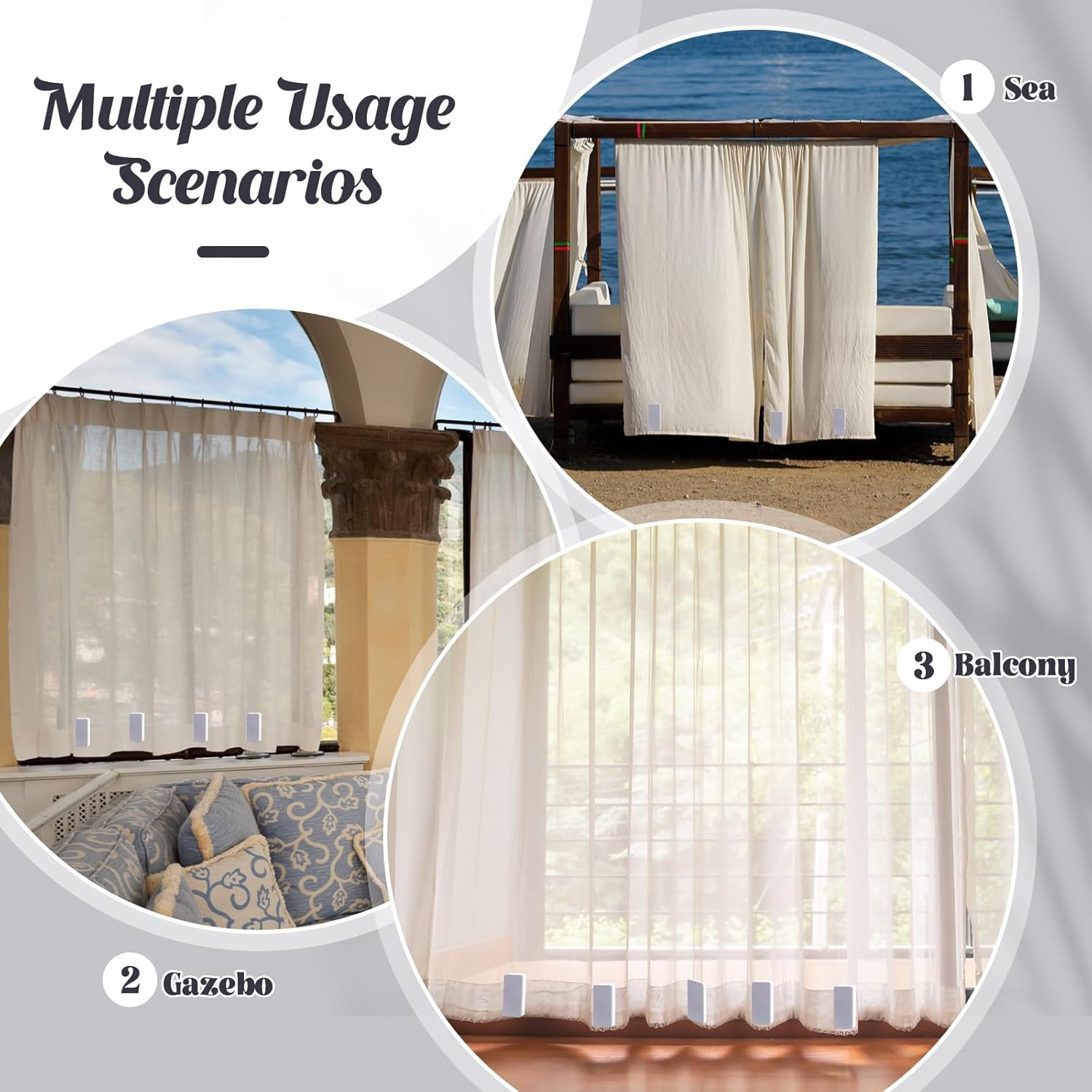 Copkim Pesas magnéticas para cortinas para exteriores, impermeables ...