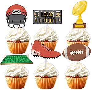 Amazon.com: Rugby Dessert Cupcake Topper Rugby Ball Trophy Sport Game ...