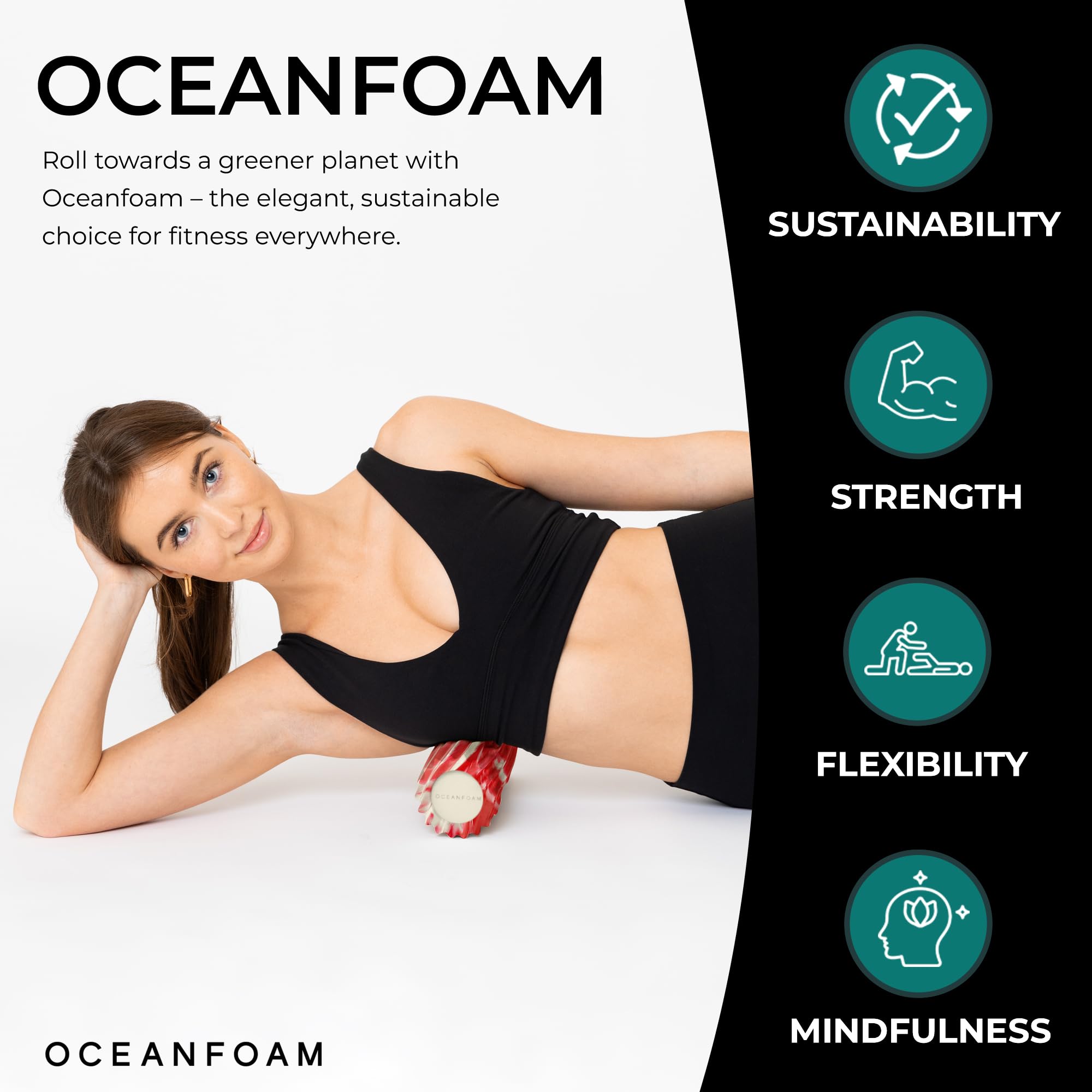 Snapklik.com : Oceanfoam Ripple Roller - Muscle Massage Foam Roller For Back Pain & Stretching ...