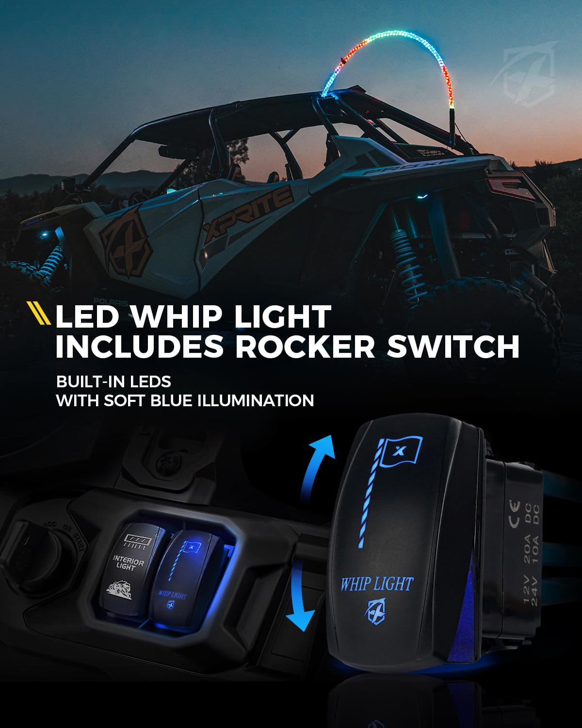 Snapklik.com : Xprite 2PC 5FT Spiral RGB LED Whip Light