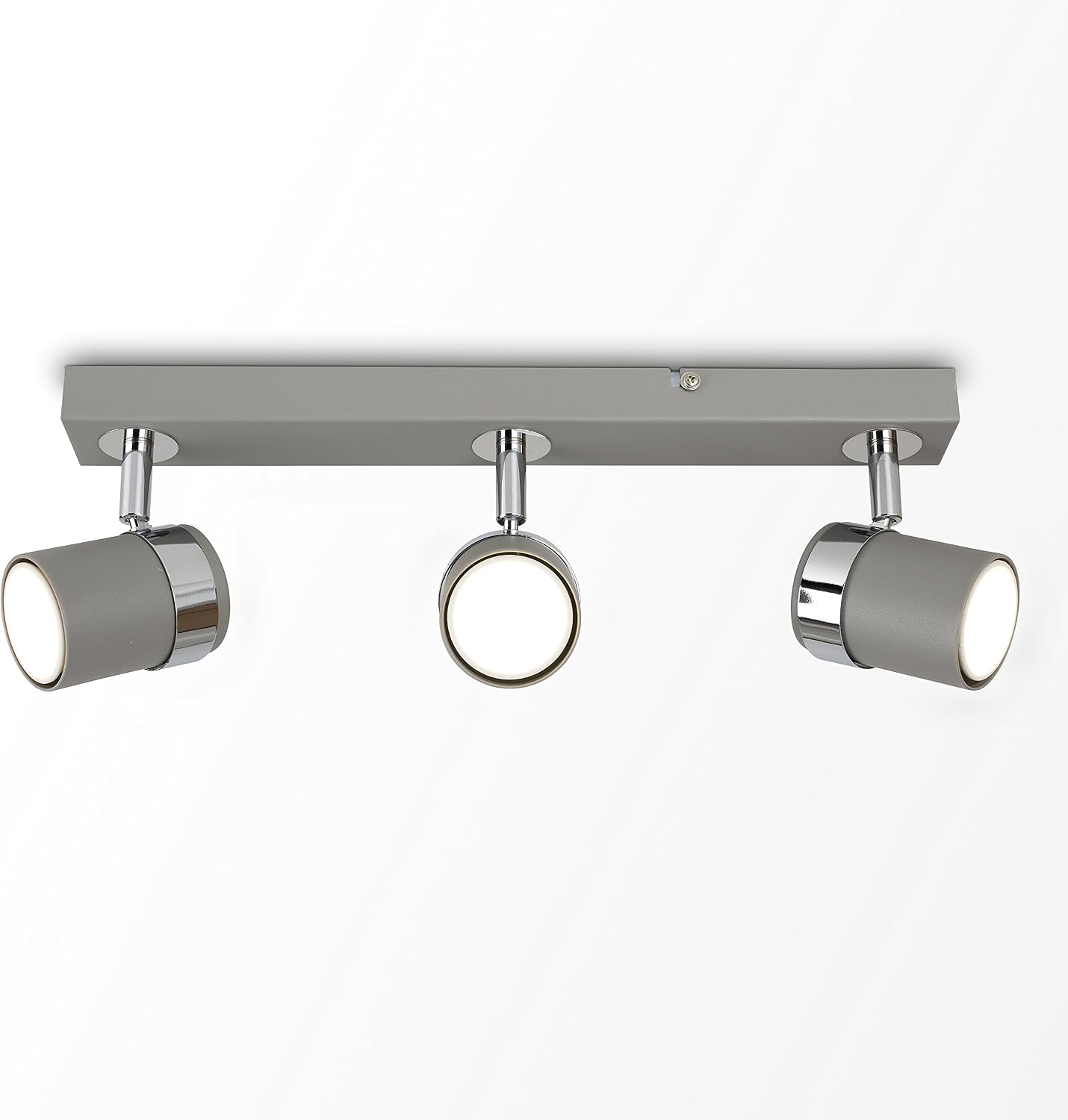 Modern 3 Way Cement / Stone Effect and Silver Chrome Straight Bar ...
