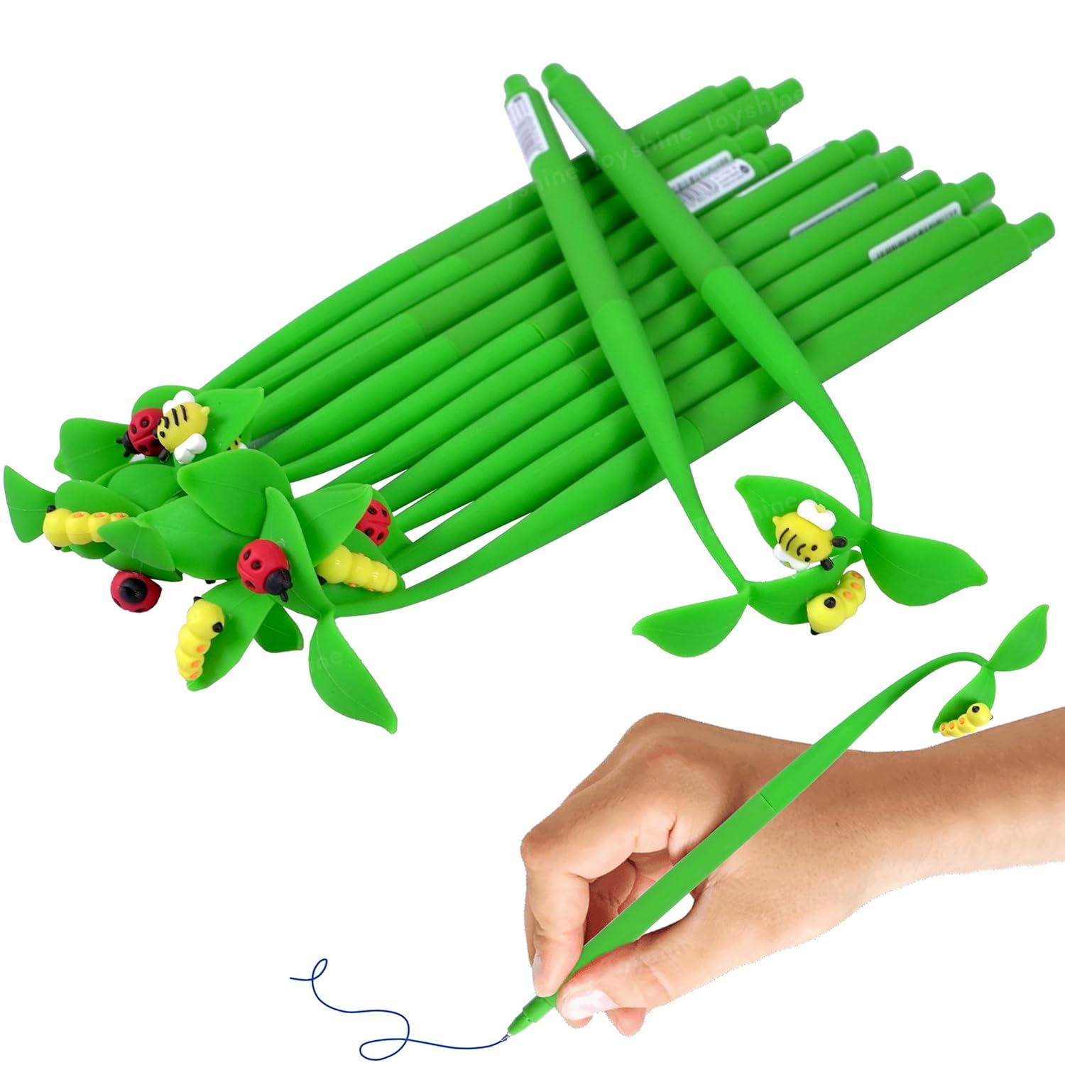 Toyshine 12pc Insect on Leaf Design Gel Pens | Cute Fancy Fine Point ...