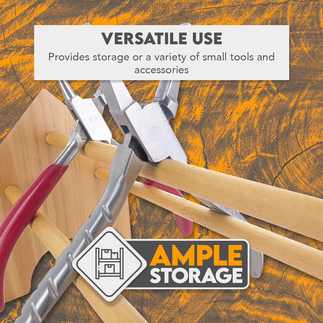 Snapklik.com : Mini Wood Pliers Rack - Pine Wood Dowels Rack - Mini ...