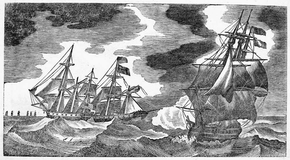 War of 1812 Naval Battle Nthe Engagement Between The American Sloop-of ...