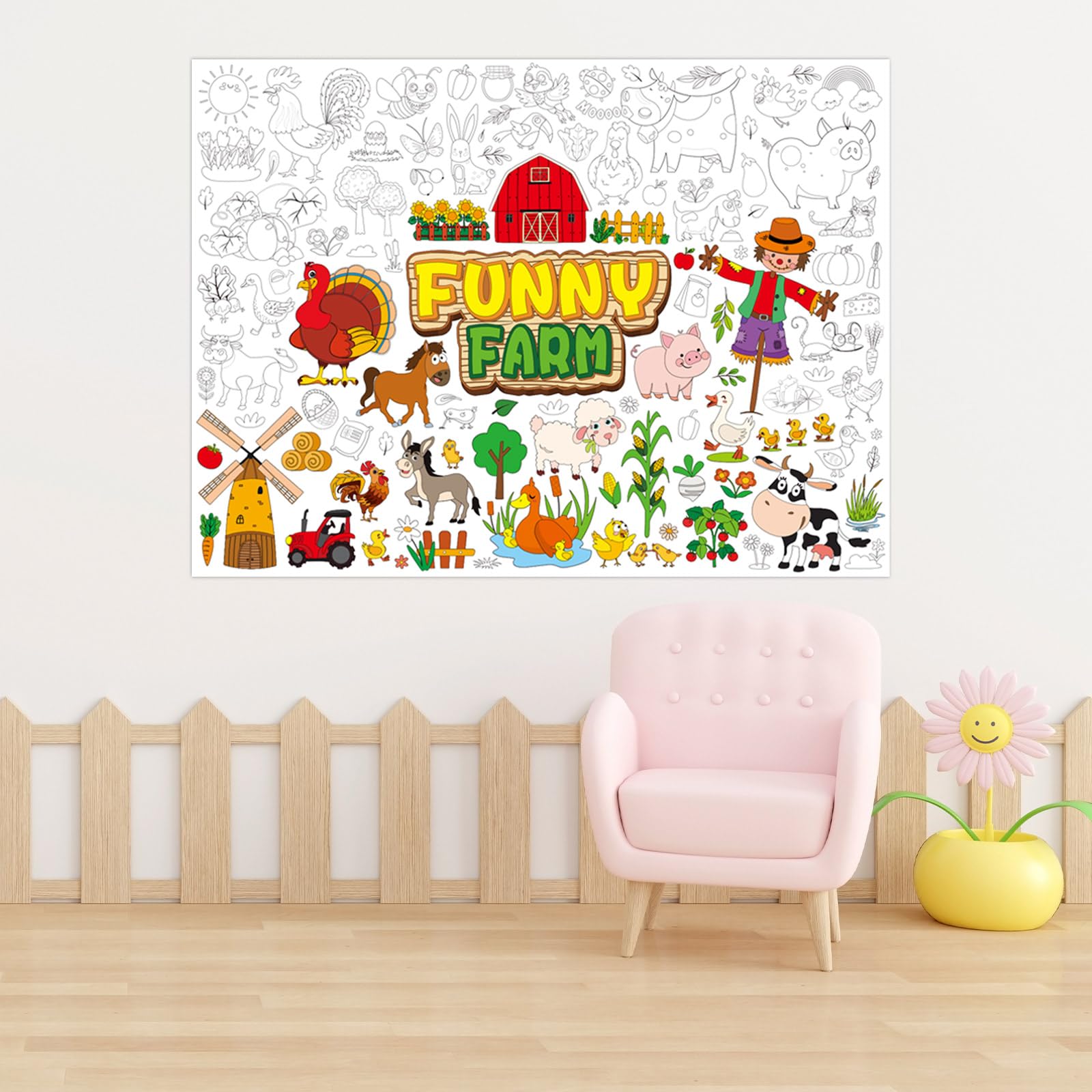 Snapklik.com : Farm Animals Giant Coloring Poster For Kids Crafts ...